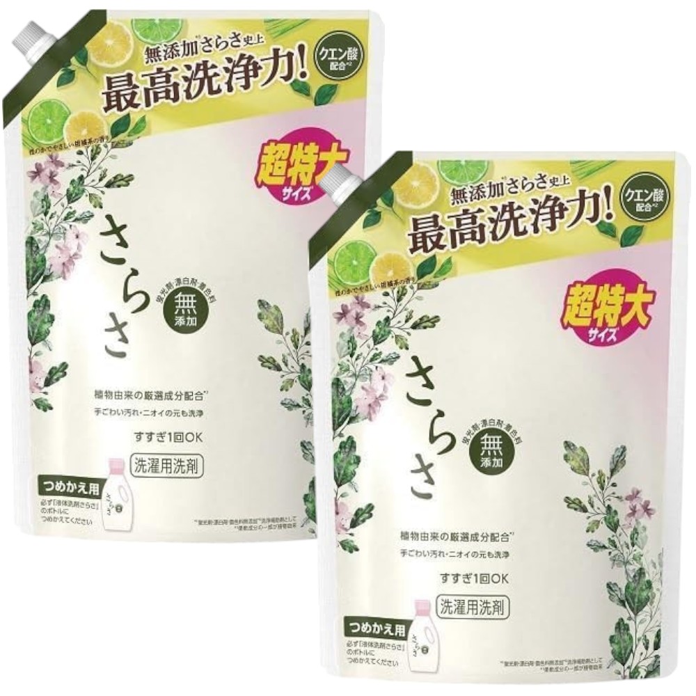 【楽天市場】【2個セット】さらさ 洗濯洗剤 液体 詰め替え 超特大 1010ml (60)：CORICO
