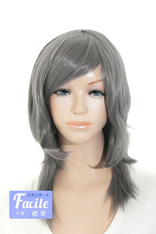 【楽天市場】コスプレウィッグ ウルフレイヤー 【ダークグレー】【ウィッグネット付】 灰色 コスプレウィッグ 耐熱 コス パーティー ...