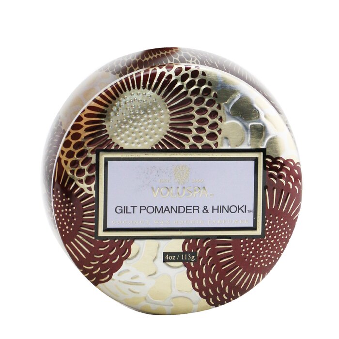 【楽天市場】ボルスパ Mini Tin Candle - Gilt Pomander & Hinoki 113g Voluspa Mini ...