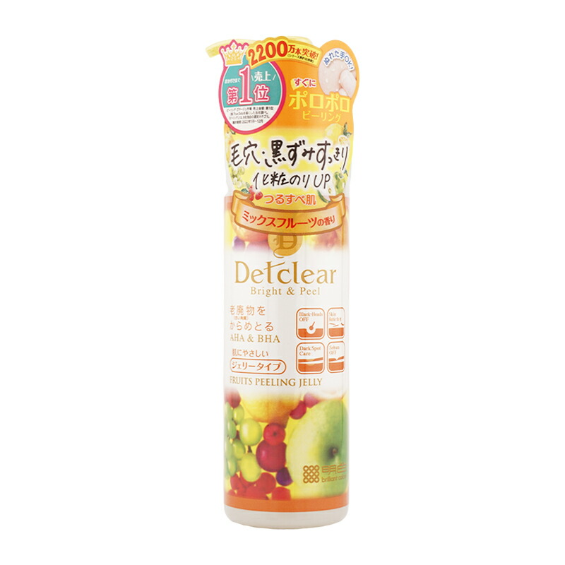 【楽天市場】明色化粧品 DETクリア ブライト＆ピール ピーリングジェリー ミックスフルーツの香り 180mL 毛穴 黒ずみ[ギフトラッピング対応]：コスメ21