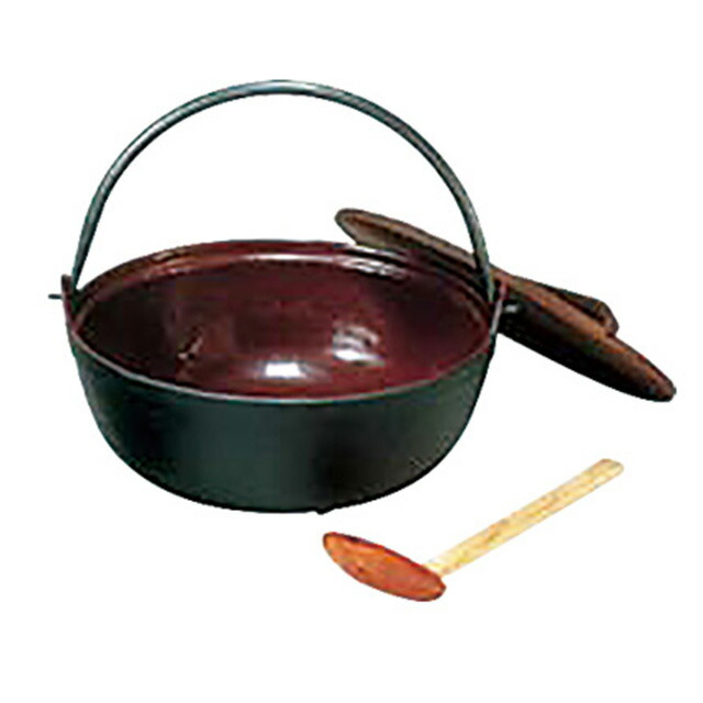 【楽天市場】やまがなべ 内面ホーロー 18cm 杓子付（292003）07-0556-1002田舎鍋 鉄 鉄鍋 やまが鍋 トキワ 鉄 ホーロー ...