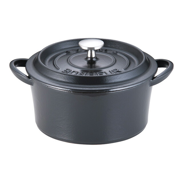 【楽天市場】ボン・ボネール ココット 20cm ブラック（ABVB513）1-0065-0213ホーロー鍋 ホロー鍋 琺瑯の鍋 鉄鍋 IH 両手鍋：ANNON キッチン・業務用食器