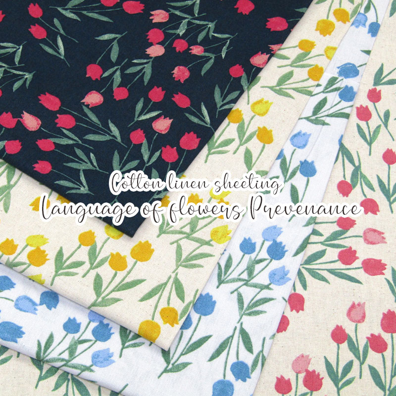 【楽天市場】綿麻キャンバス Language of flowers Prevenance（単位50cm）花/はな/花柄/フラワー/flower ...