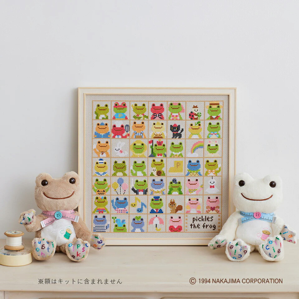 【楽天市場】かえるのピクルス クロスステッチキット Anniversary 刺繍キット 刺しゅうキット 手芸 手芸キット 手作り ハンドメイド 手芸用品 初心者 図案：CRAFTING ...