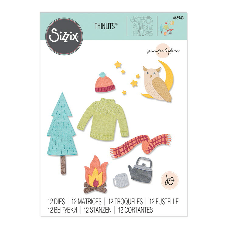 【楽天市場】Sizzix シジックス シンリッツ ダイ セット [コージー ウッドランド] / Thinlits Die Set 12PK ...