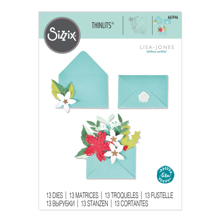 【楽天市場】Sizzix シジックス シンリッツ ダイ セット [フェスティブ エンベロープ] / Thinlits Die Set 13PK ...