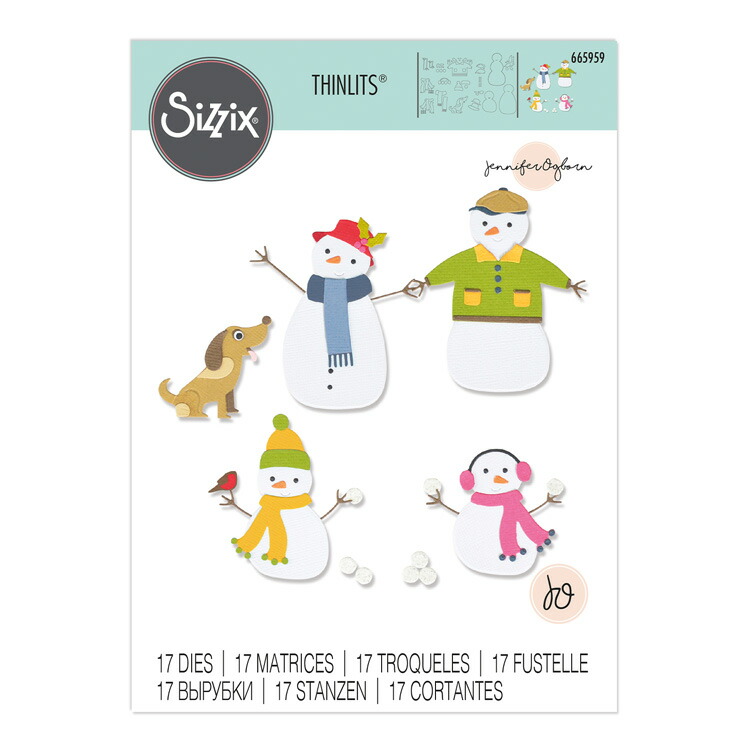 【楽天市場】Sizzix シジックス シンリッツ ダイ セット [スノーファミリー] / Thinlits Die Set 17PK Snow ...