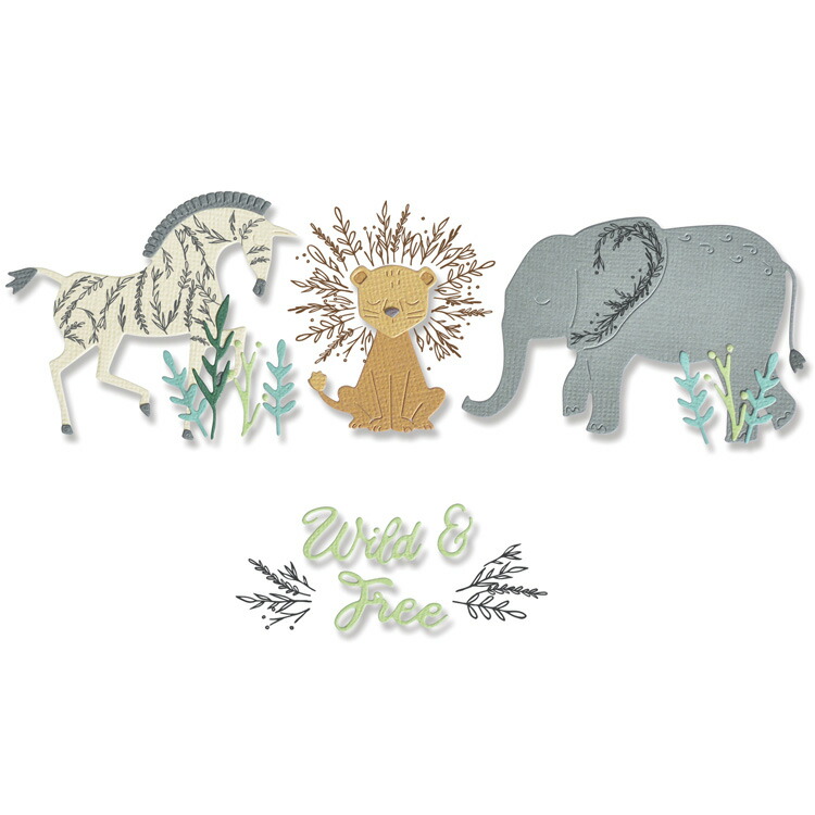 【楽天市場】Sizzix シジックス フレームリッツ&スタンプ ダイセット [フローラル サファリ] / Framelits Die Set ...