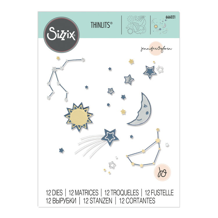 【楽天市場】Sizzix シンリッツ ダイ セット [ナイトライト] / Thinlits Die Set 12PK Night Light ...