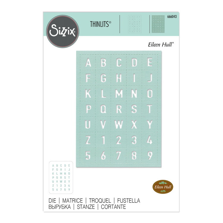 【楽天市場】Sizzix シジックス シンリッツ [タイル アルファヌメリック] / Thinlits Die Tile ...