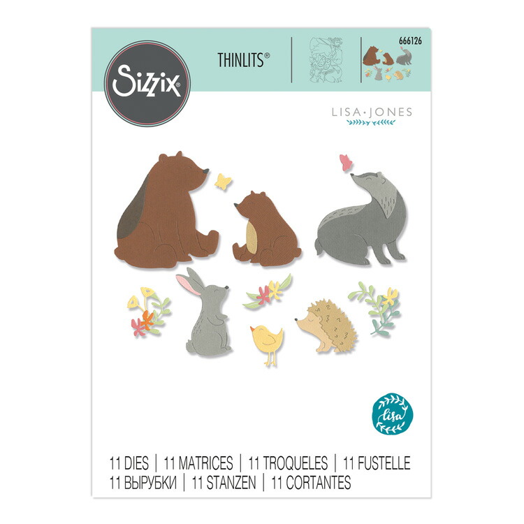 【楽天市場】Sizzix シジックス シンリッツ ダイセット [ネイチャーフレンズ] / Thinlits Die Set 11PK ...