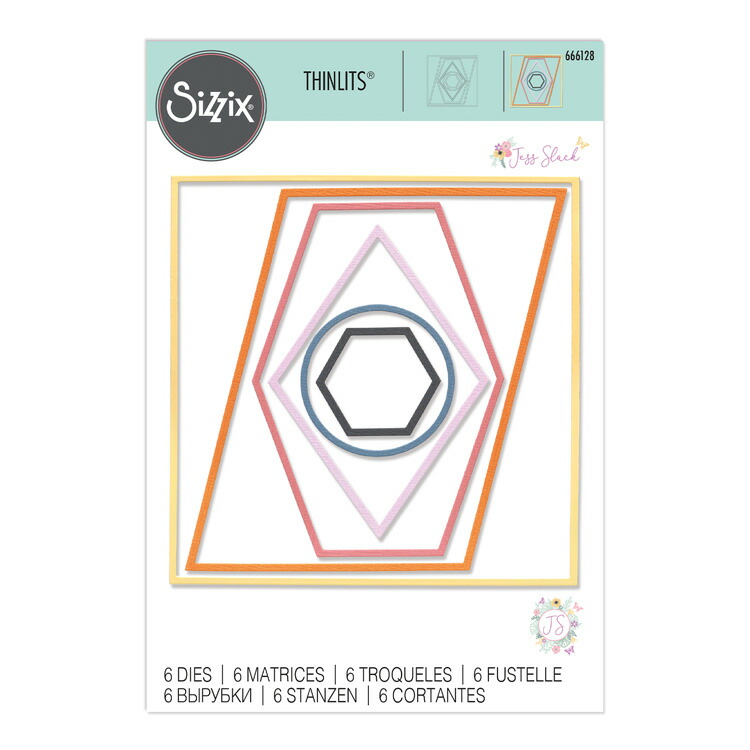 【楽天市場】Sizzix シジックス シンリッツ ダイ セット [シェイプド フレーム] / Thinlits Die Set 6PK Shaped Frames by Jess Slack ...