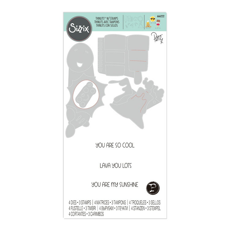 【楽天市場】Sizzix シジックス シンリッツ&スタンプ ダイ セット [クレイジー キャラクターズ #2] / Thinlits Die ...