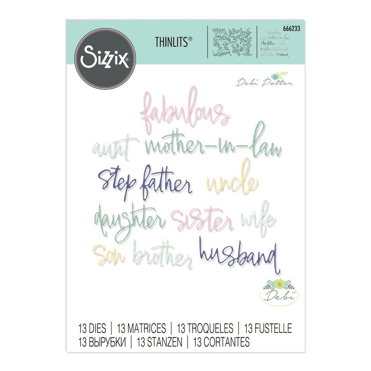 【楽天市場】[SUPER PRICE] Sizzix シジックス シンリッツ ダイ セット [ファビュラス ファミリー ネーム ...