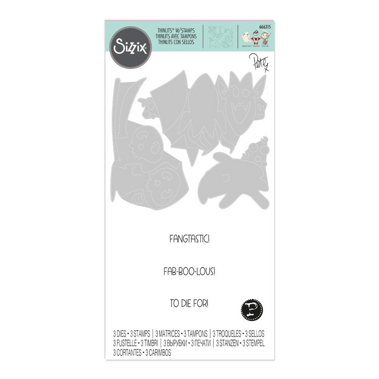 【楽天市場】Sizzix シジックス シンリッツ&スタンプ ダイセット [スプーキー フレンズ] / Thinlits Die Set 3PK ...