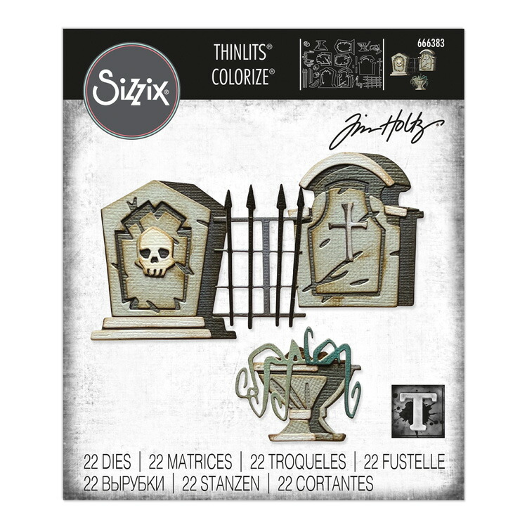 【楽天市場】Sizzix シジックス シンリッツ ダイセット [グレイブヤード] / Thinlits Die Set 22PK ...