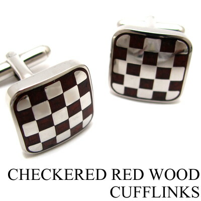 【楽天市場】RED WOOD CHECKERED CUFFLINKS レッドウッドチェッカードカフス【カフスボタン カフリンクス】：クラフトパークス