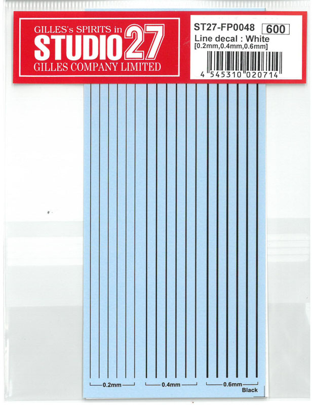 【楽天市場】ラインデカール ブラック(0.2mm,0.4mm,0.6mm)【スタジオ27 水転写デカール ST27-FP0048】：クラホビ