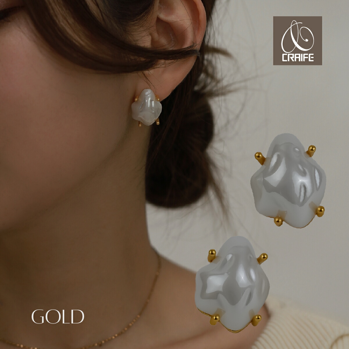 【楽天市場】【P10倍+最大10%OFFクーポン配布中】 ピアス 金属アレルギー対応 18Kコーティング レディース パール モダン 大人 シンプル かわいい エレガント ジュエリー ゴールド ...