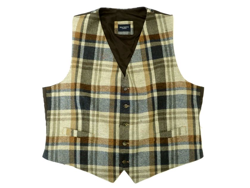 【楽天市場】HACKETT LONDON ハケット ロンドン PLAID WAISTCOAT ウール100％ 5B ツイードチェック ...