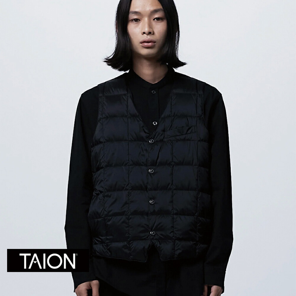 【楽天市場】TAION タイオン正規品 ベーシック Vネックボタン ダウンジレ メンズ インナーダウン ビジネス カジュアル 軽量 防寒 パッカブル 収納袋付 TAION-003：creak