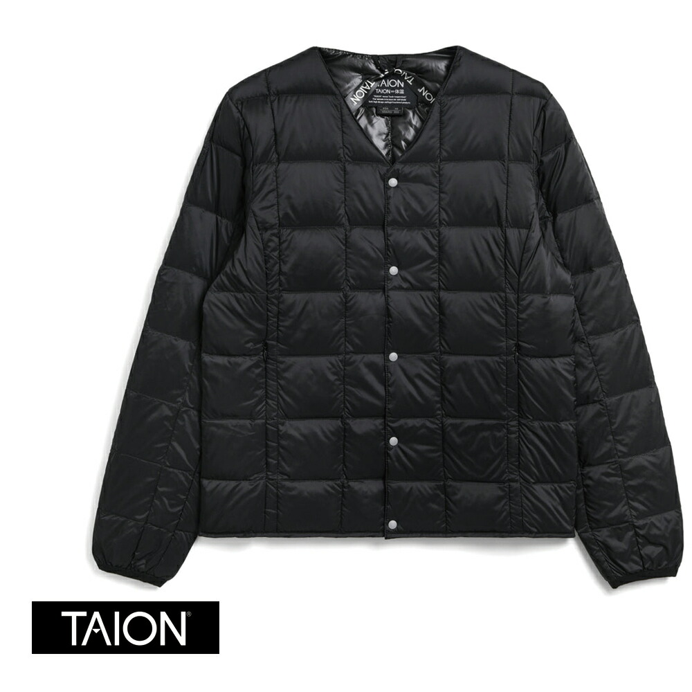 【楽天市場】TAION タイオン正規品 UNISEX Vネック ボタン インナー ダウンジャケット ジャケット インナーダウン キャンプ 軽量 防寒 パッカブル 収納袋付 TAION-101 ...