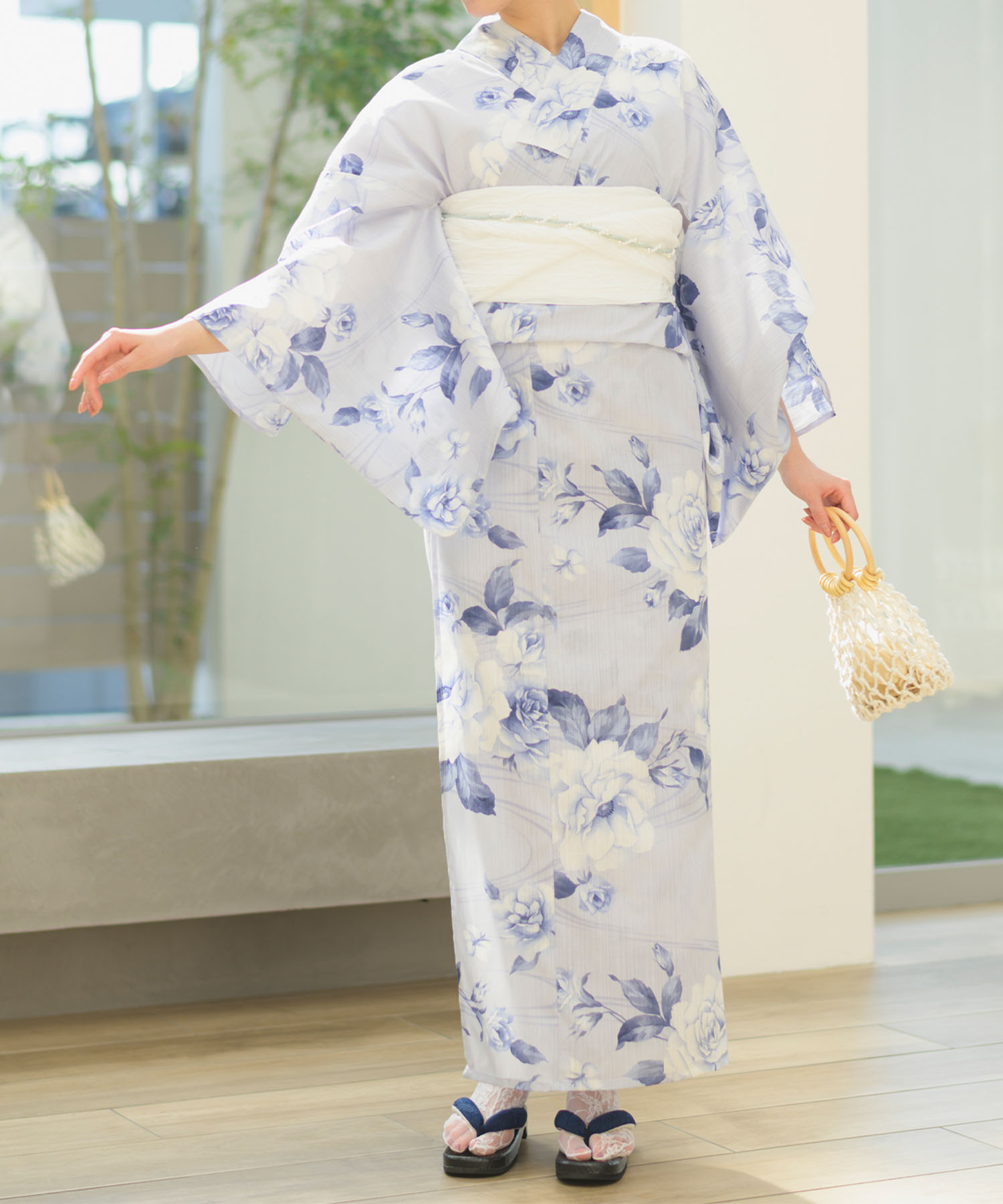 楽天市場】【1人で 簡単着付け 下駄付き 5点セット 】 CELEN 浴衣 高