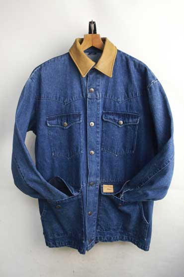 【楽天市場】カバーオール【中古】【メンズ】良雰囲気 Powder River デニム×レザー【S】（【XL】相当）【古着】【レディース ...