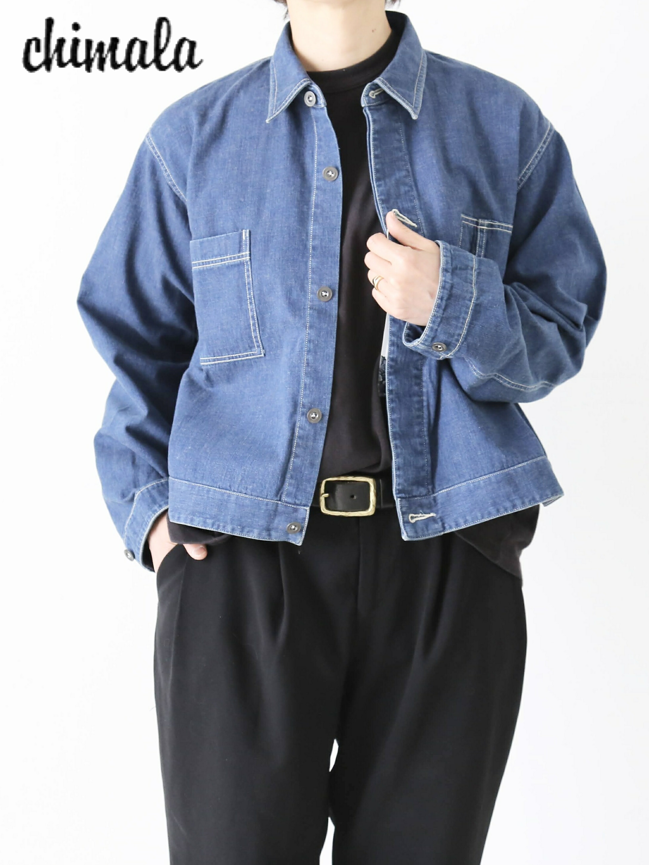 【楽天市場】chimala オールドデニムショートワークシャツ [CS39-S13]：クレエ 楽天市場店