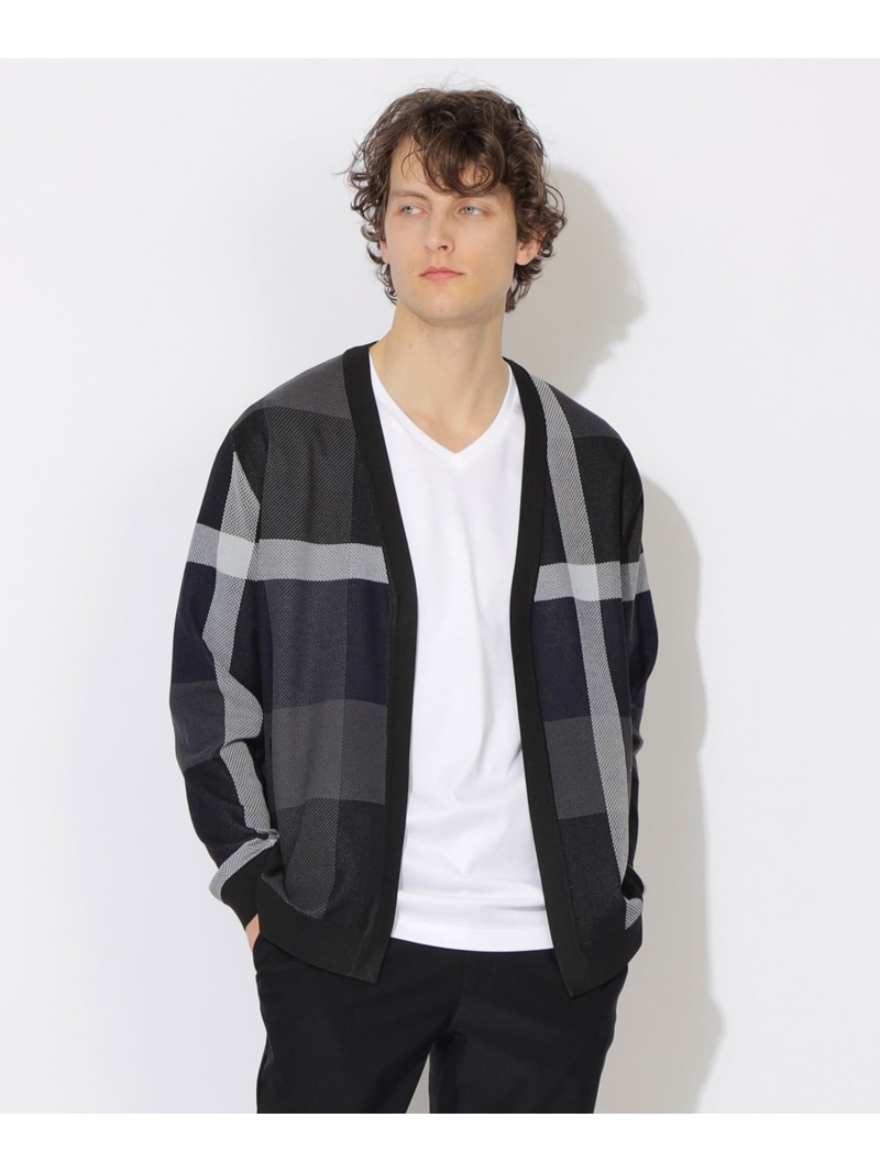 【楽天市場】【WEB・一部店舗限定】クレストブリッジチェックインレーキナガシカーディガン BLACK LABEL CRESTBRIDGE ...