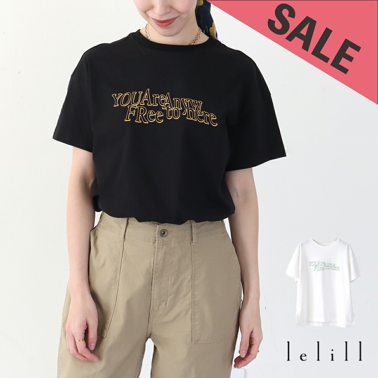 【楽天市場】【LINE15％OFFクーポン】lelill レリル ロゴプリントTシャツ コットンTシャツ ロゴ トップス カットソー 天竺 ...