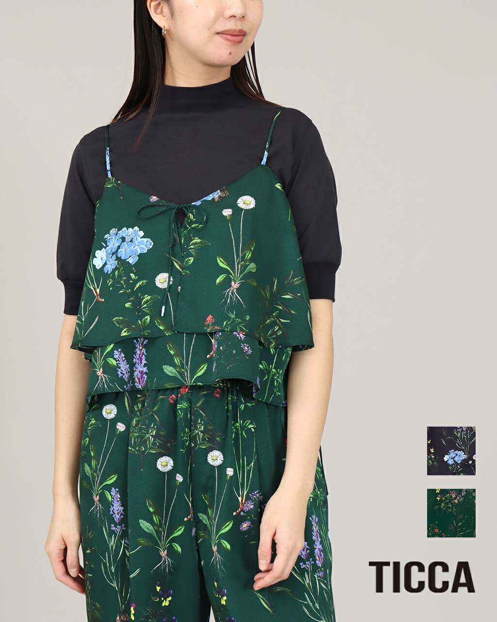 【楽天市場】【max15%offクーポン対象】TICCA ティッカ フラワープリントビスチェ TBES-421 2WAYビスチェ 花柄 プリントビスチェ セットアップ ポリエステル 新色 ...