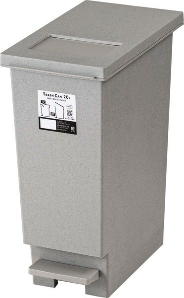 【楽天市場】トラッシュカン 20L LFS-860GY グレー ゴミ箱 20リットル おしゃれ 分別 ごみ箱 プッシュ型 ペダル型 ダストボックス 蓋付き キッチン 20L フタ付き 縦型 ...