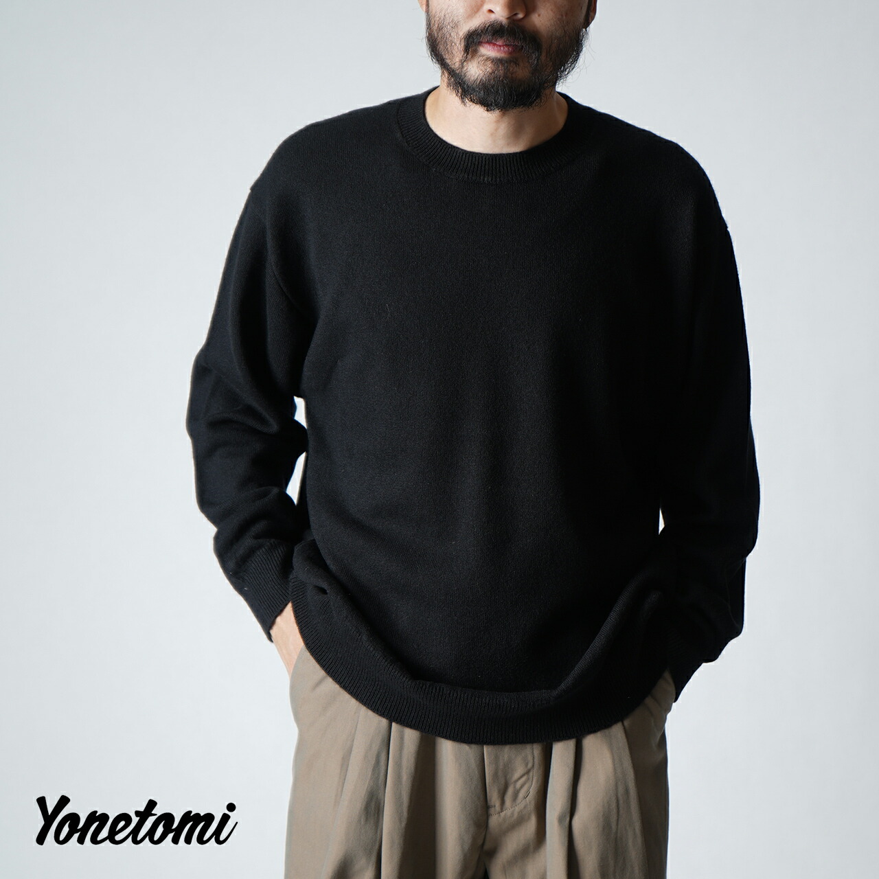 【楽天市場】ヨネトミ Yonetomi ニュー ベーシック カシミア ニット プルオーバー NEW BASIC CASHMERE KNIT PO セーター ブラック 黒 メンズ レディース ...