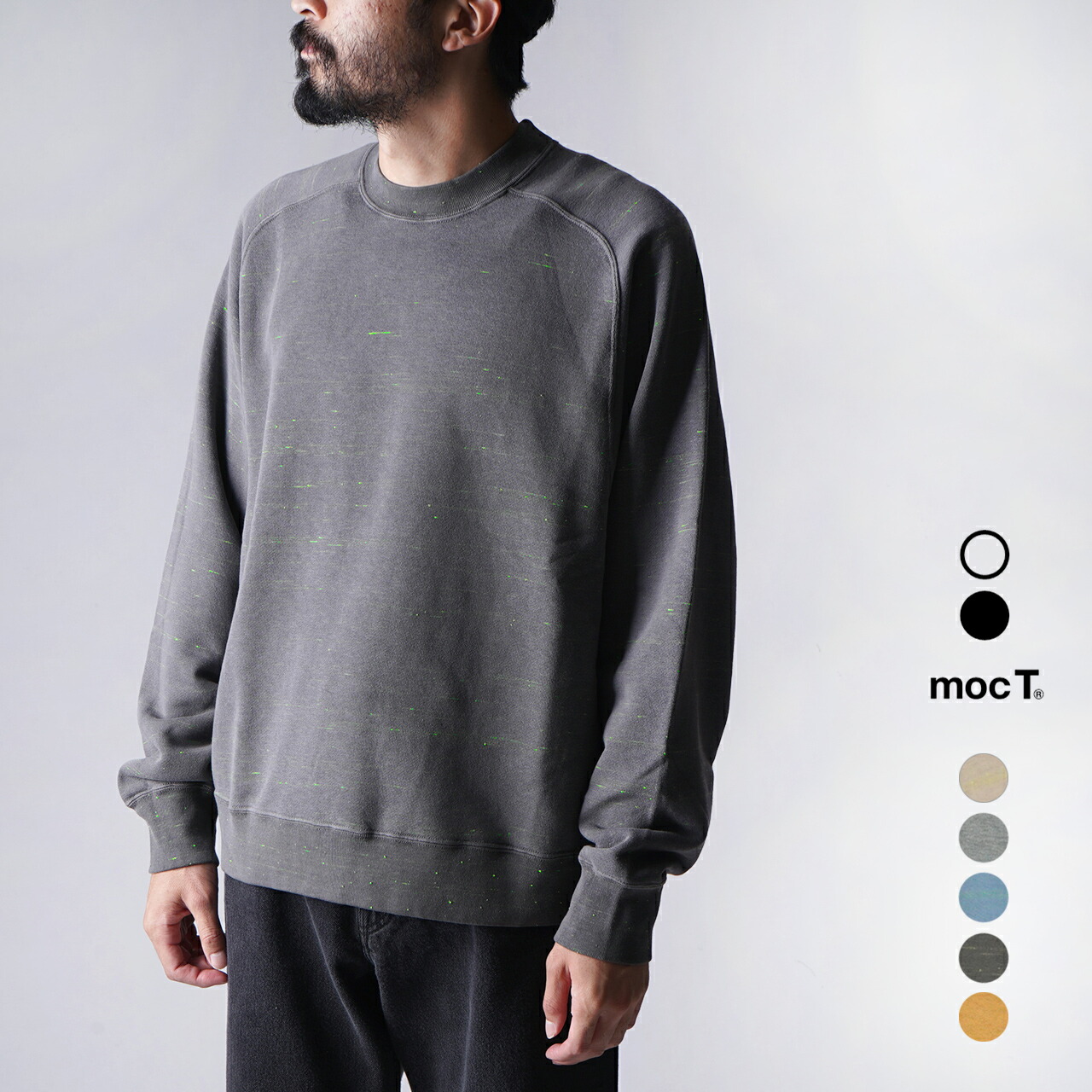 【楽天市場】【最大20%OFFクーポン対象】モクティ mocT ネオンスクリプト オーバーダイ ラグラン ロングスリーブ スウェット プルオーバー NEON SCRIPT LOOPWHEEL ...