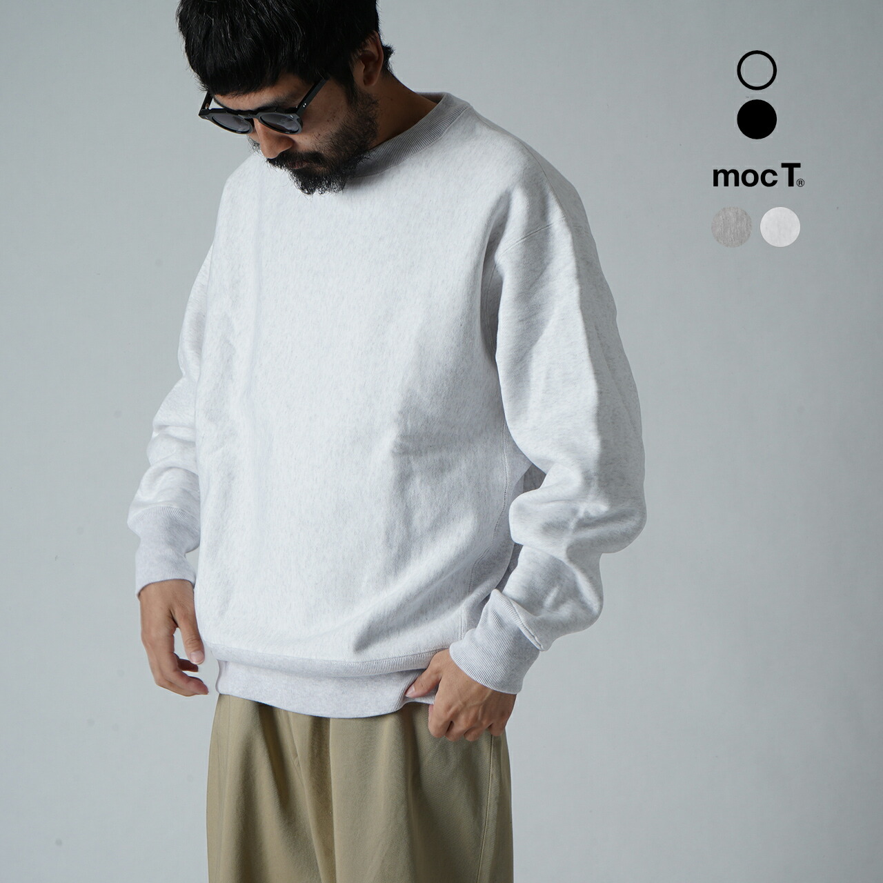 【楽天市場】モクティ mocT ヘビーフリースクルーネック プルオーバー スウェット HEAVY FLEECE CREW NECK P/O グレー ホワイト 灰 白 メンズ レディース M32 ...