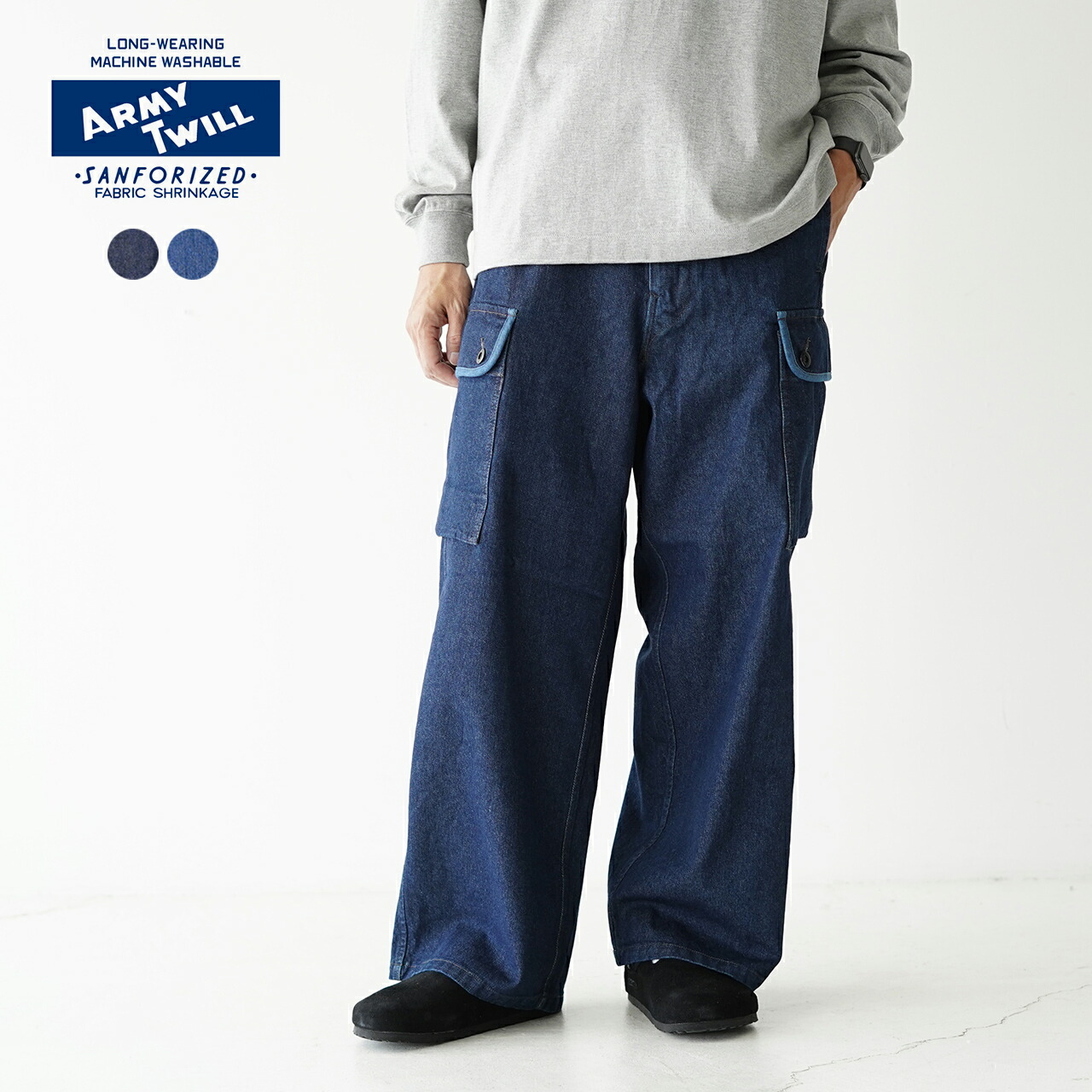 【楽天市場】アーミーツイル ARMY TWILL デニム カーゴ パンツ 12OZ DENIM CARGO PANTS メンズ AM-2315001【送料無料】0318：Crouka LR ...