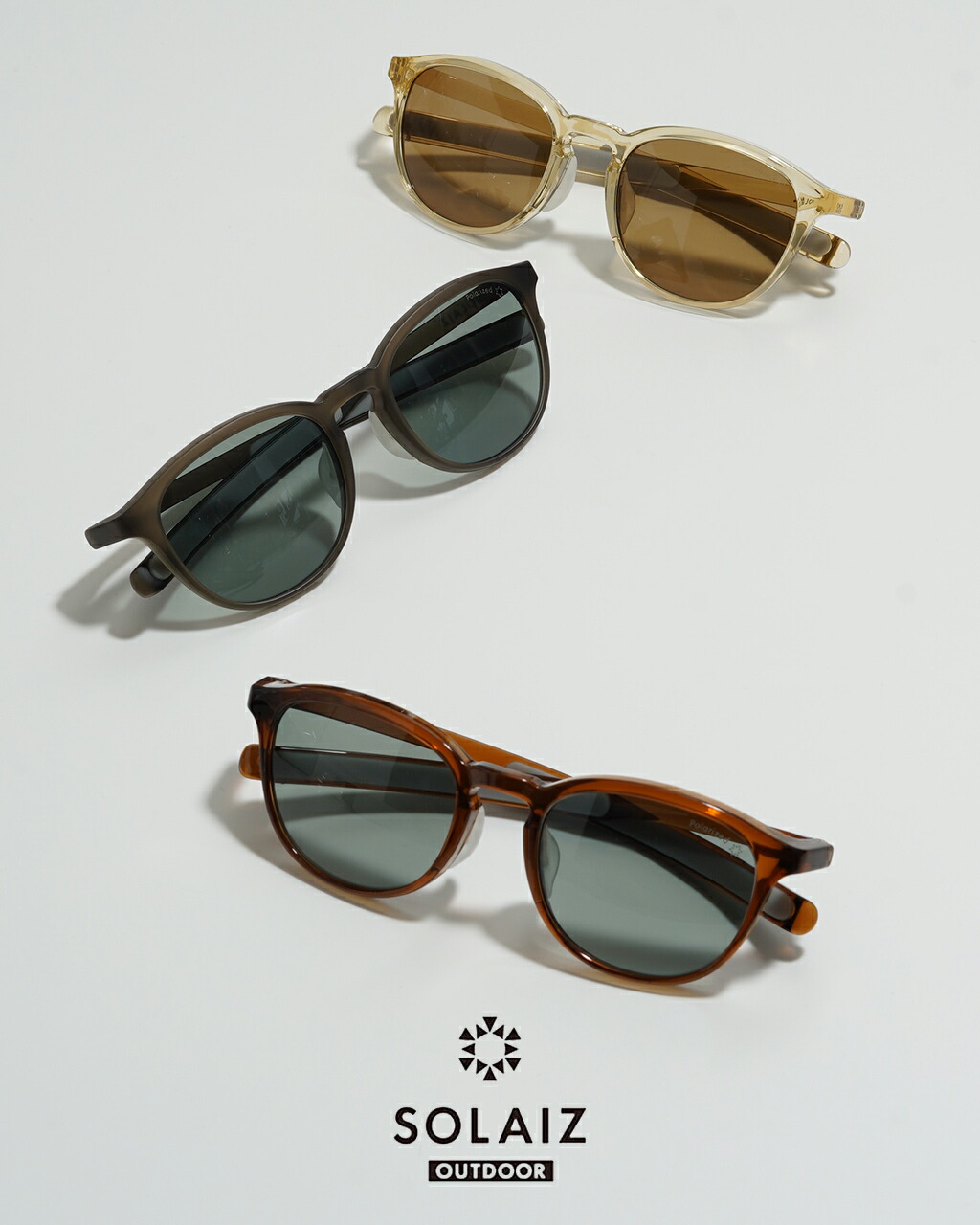 【楽天市場】ソライズ SOLAIZ 偏光サングラス アウトドア OUTDOOR USE ミドルウエリントンモデル ブラウン ベージュ イエロー 茶 黄 メンズ レディース SLD-001 ...