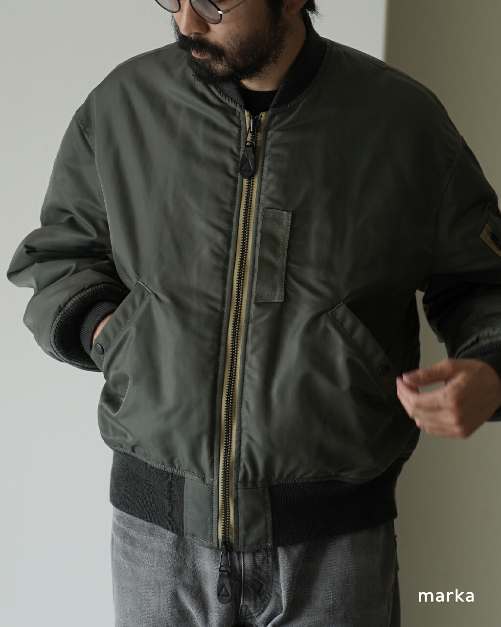 【楽天市場】【大感謝祭！20%OFFクーポン】マーカ MARKA MA-1 エムエーワン メンズ アウター 羽織 フライトジャケット ボンバージャケット ブルゾン 中綿ジャケット ダブルジップ ...