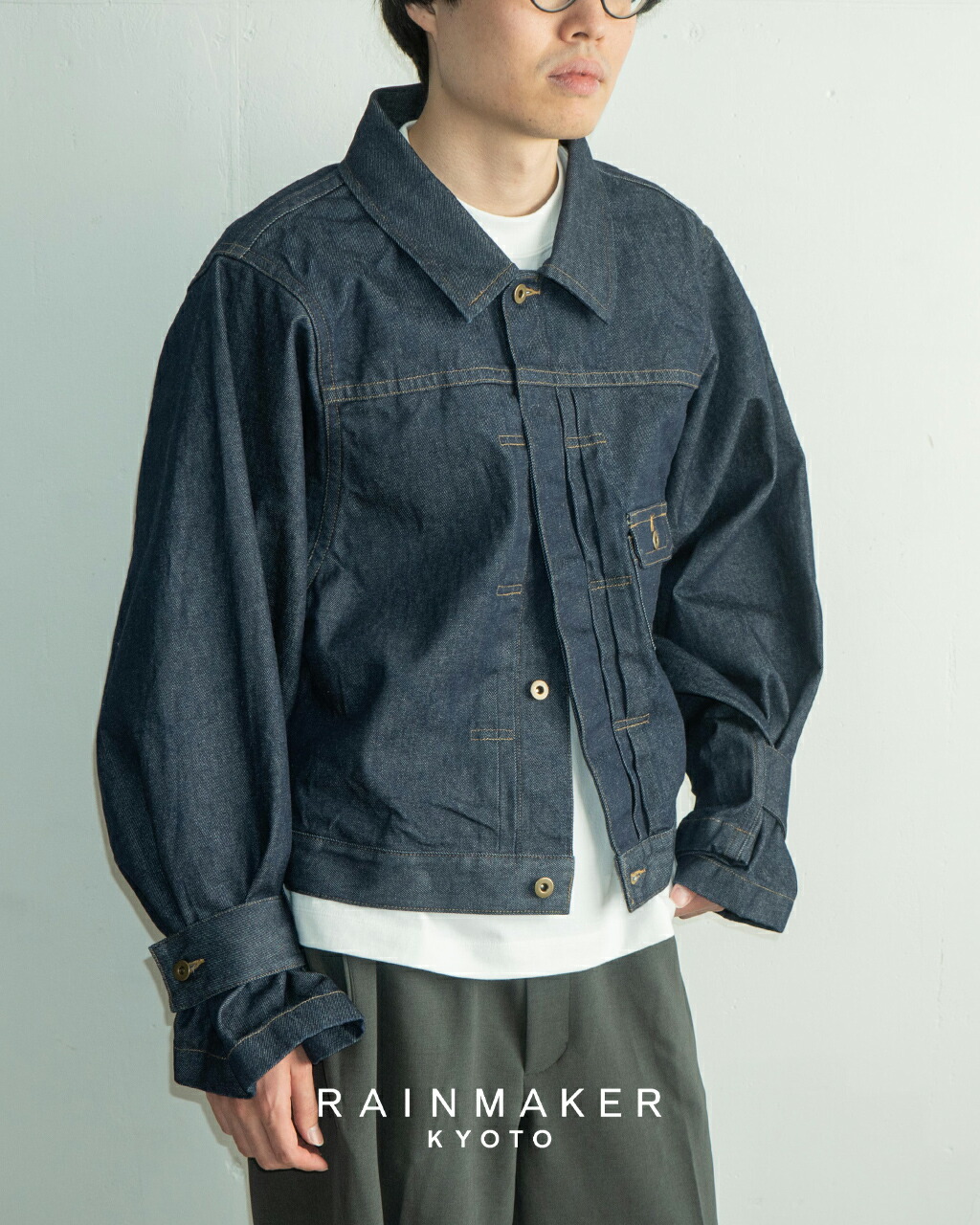 【楽天市場】レインメーカー RAINMAKER Nスリーブ トラッカージャケット メンズ N-SLEEVE TRUCKER JACKET デニムジャケット ネイビー 紺 RM251-027 ...