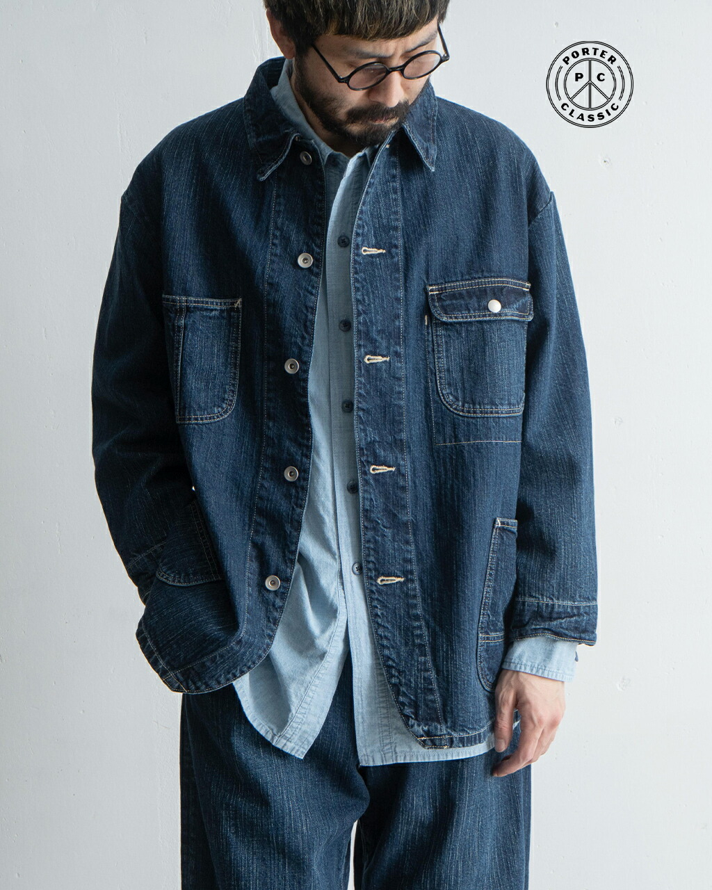 【楽天市場】ポータークラシック PORTER CLASSIC デニムジャケット カバーオール アウター 羽織 メンズ STEINBECK DENIM COVERALLS PC-005-2142 ...