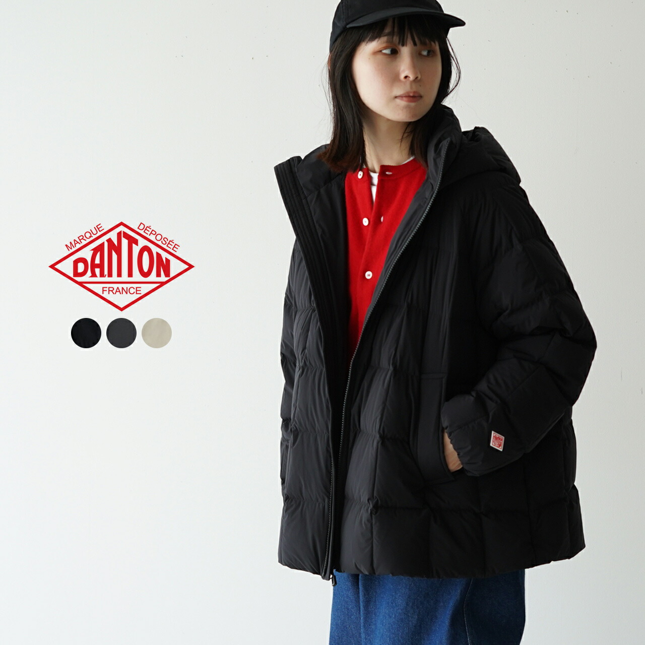 【楽天市場】ダントン DANTON ダウン フード ジャケット DOWN HOODED JACKET ブラック グレー グレージュ 黒 ...