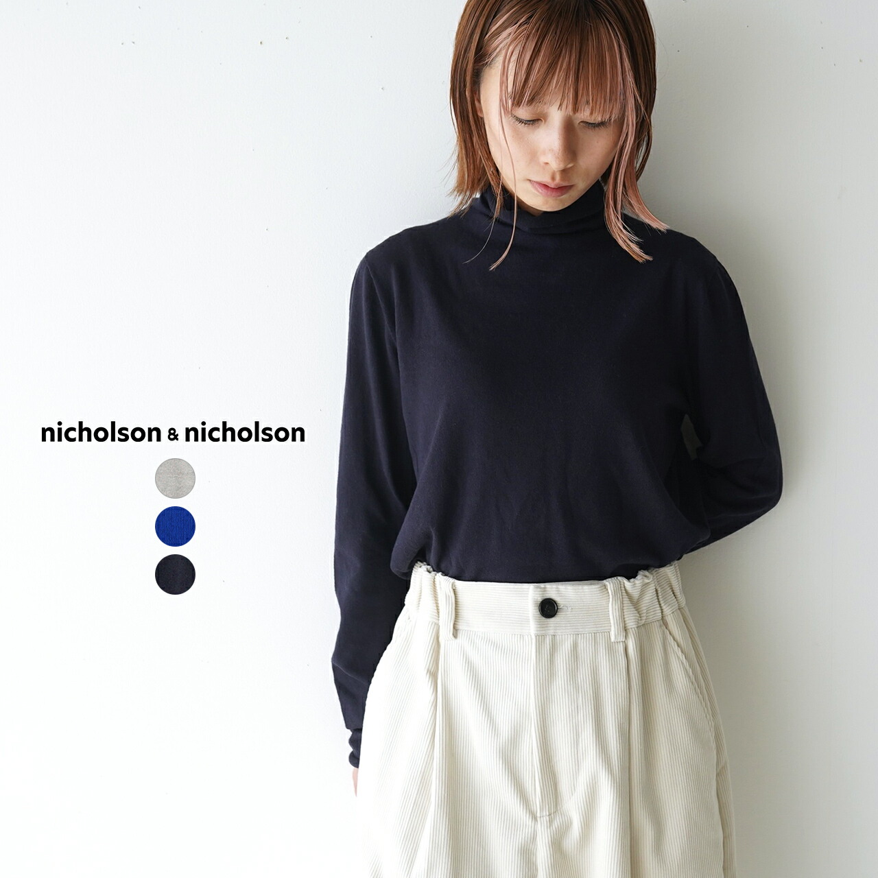 【楽天市場】【クーポン10%OFF】ニコルソン アンド ニコルソン nicholson&nicholson AGNES タートルネック ニット ...