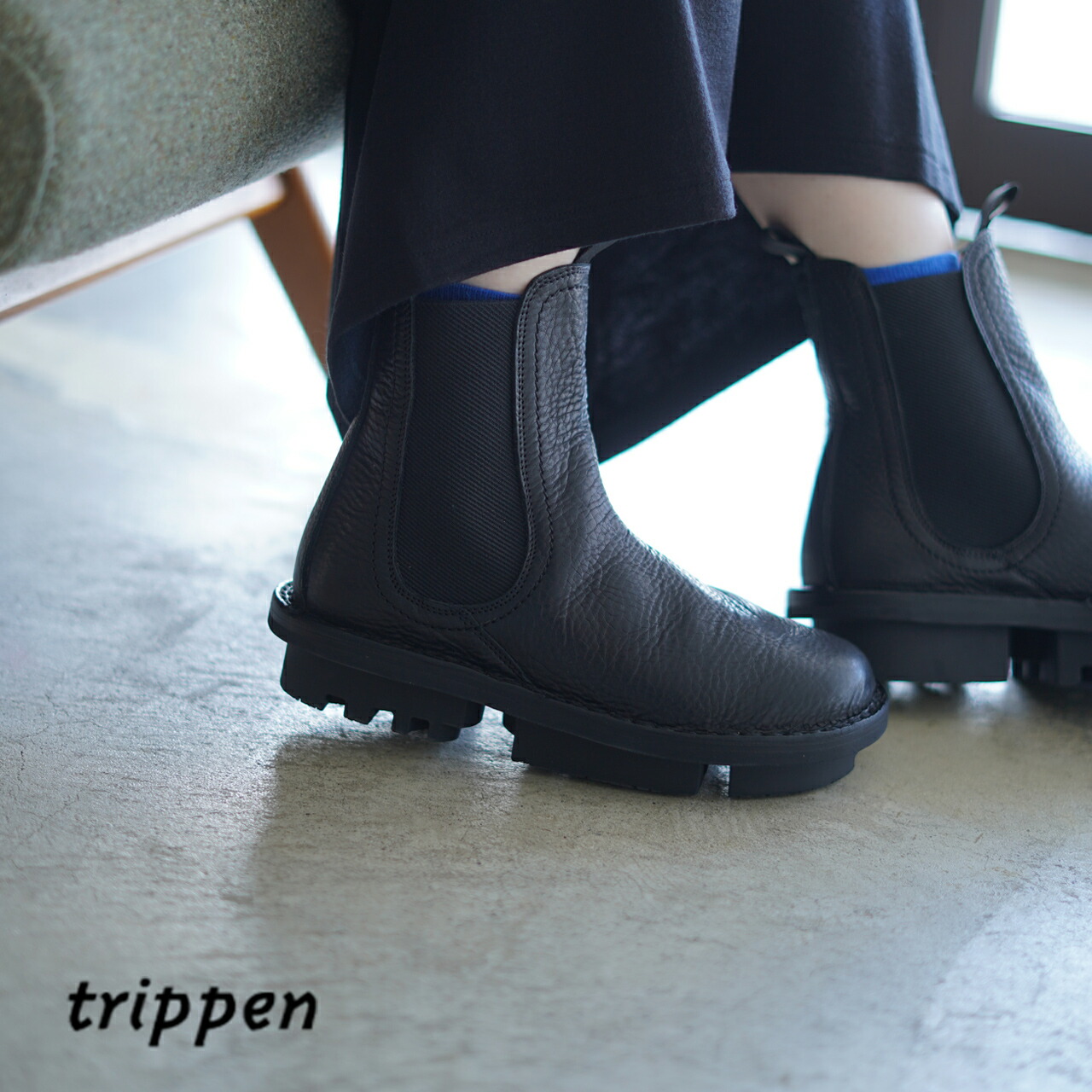 【楽天市場】【クーポン10%OFF】トリッペン trippen チェルシー CHELSEA サイドゴア レザーブーツ ブラック レディース ...
