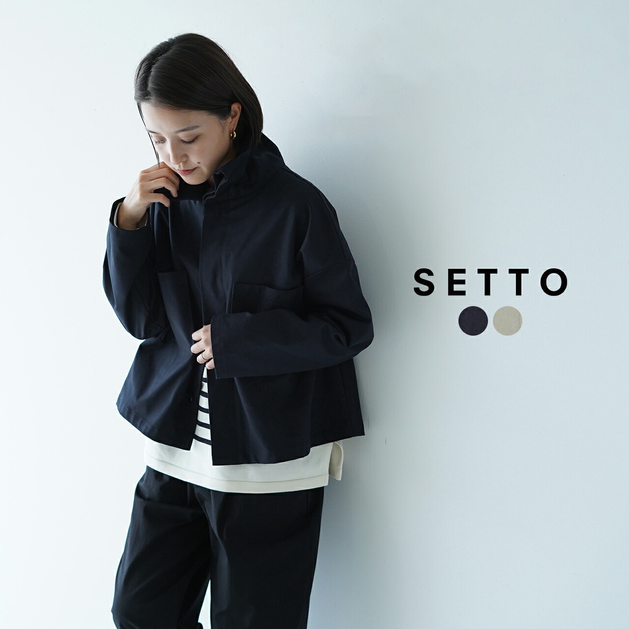 【楽天市場】【ポイント10倍】セット SETTO ラップ ブルゾン WRAP BLOUSON ショートブルゾン レディース ...