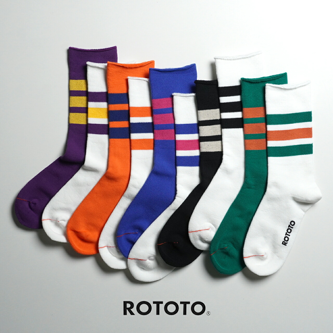 【楽天市場】ロトト ROTOTO ファインパイル ストライプド クルーソックス FINE PILE STRIPED CREW SOCKS 靴下 レッグウェア レディース メンズ R1399 ...