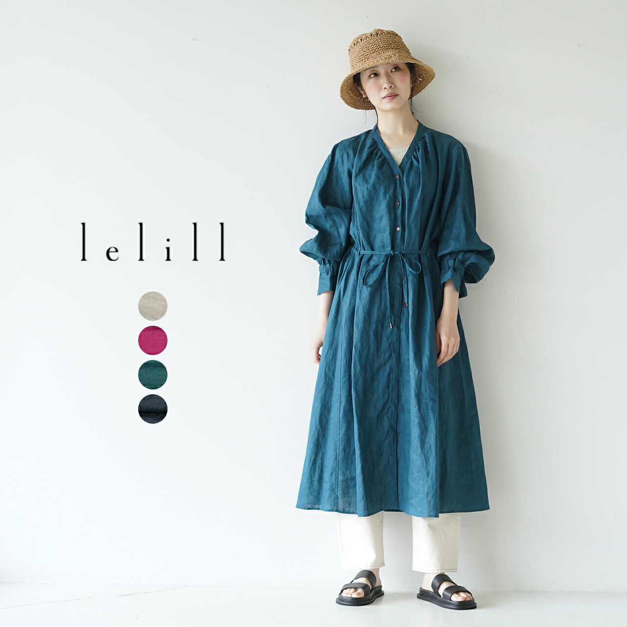 【楽天市場】【SALE！50%OFF】レリル LELILL ピュアリネン Vネックワンピース レディース 52310528 【送料無料 ...