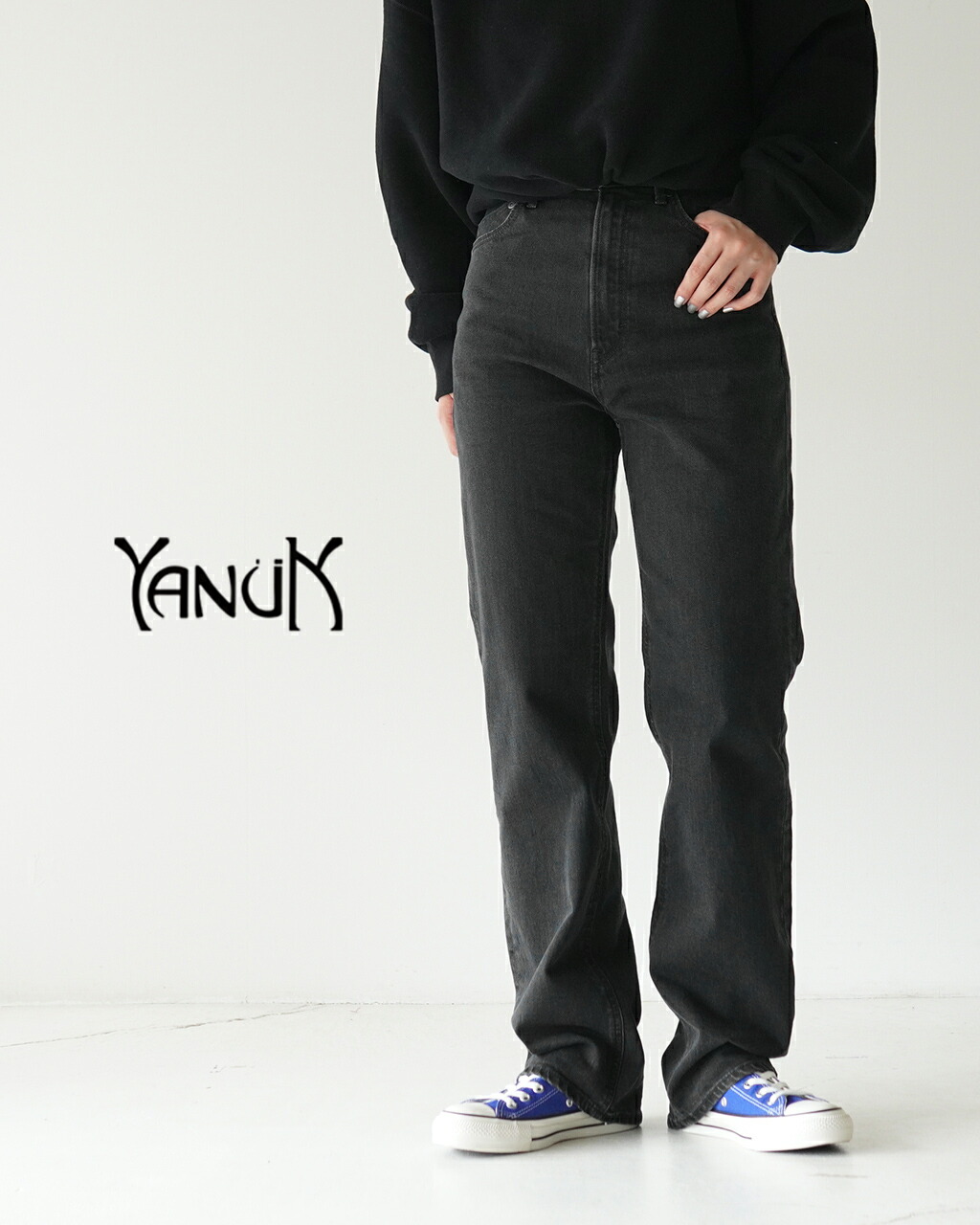 【楽天市場】ヤヌーク YANUK レア ボーイズストレート LEA (BoysStraight) -OBK デニムパンツ ジーンズ ブラック 黒 レディース 571422370716 ...