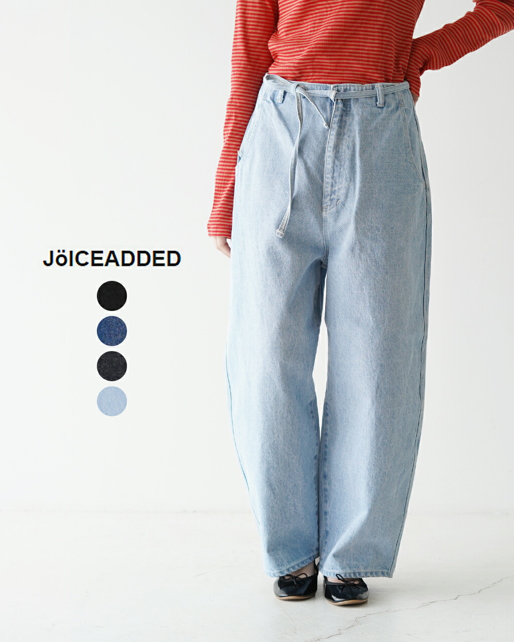 【楽天市場】【ポイント10倍】ジョイスアディッド JOICEADDEDラウンド ワイド デニム トラウザー Round wide denim ...