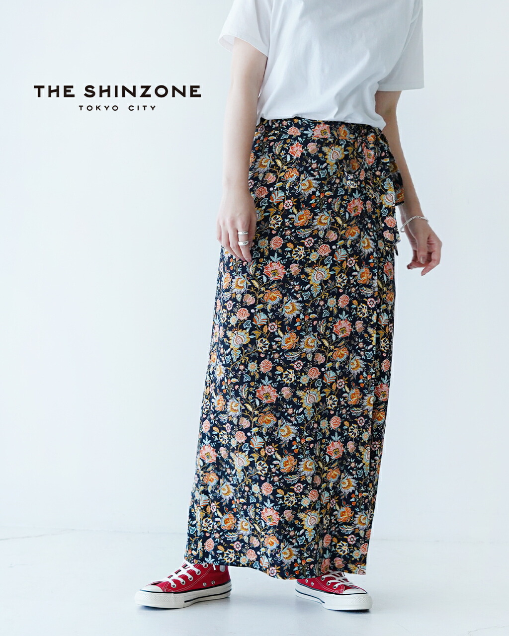 【楽天市場】シンゾーン THE SHINZONE オリエンタルフラワー スカート oriental FLOWER SK 花柄 フラワープリント ...